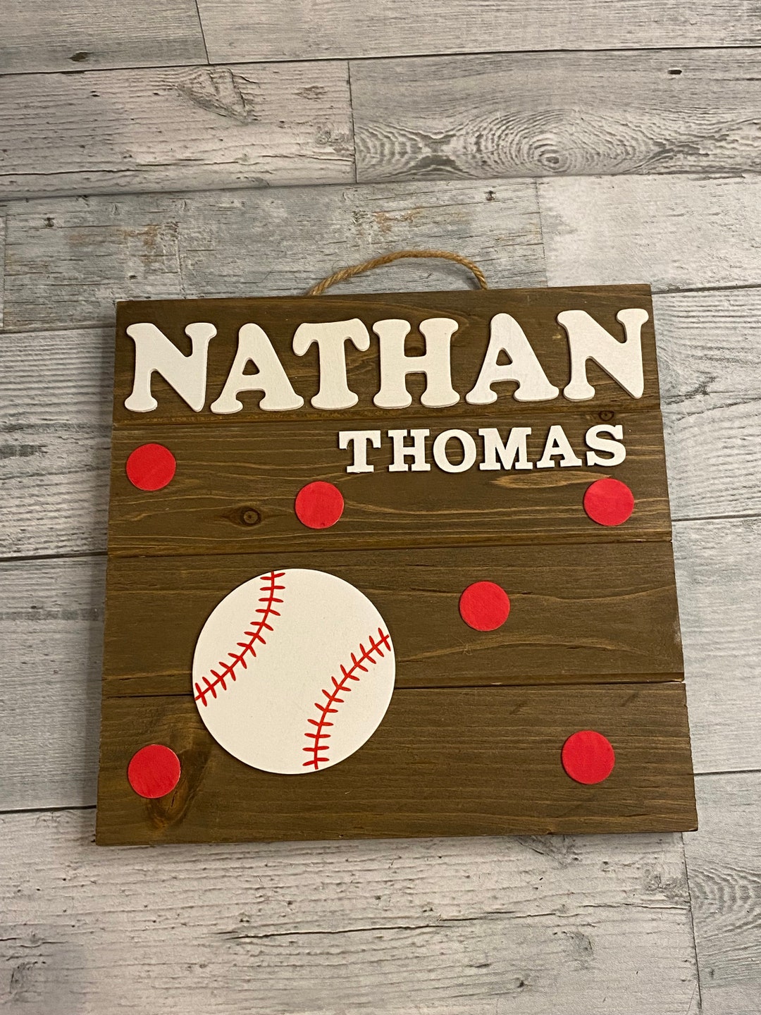 Baseball Name Door Sign for Boy Room Wall Decor Over Crib Nursery ...