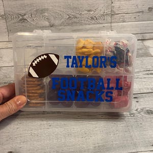 Snackle Box Football Travel on the Go Snack Box Personalized Snackle ...