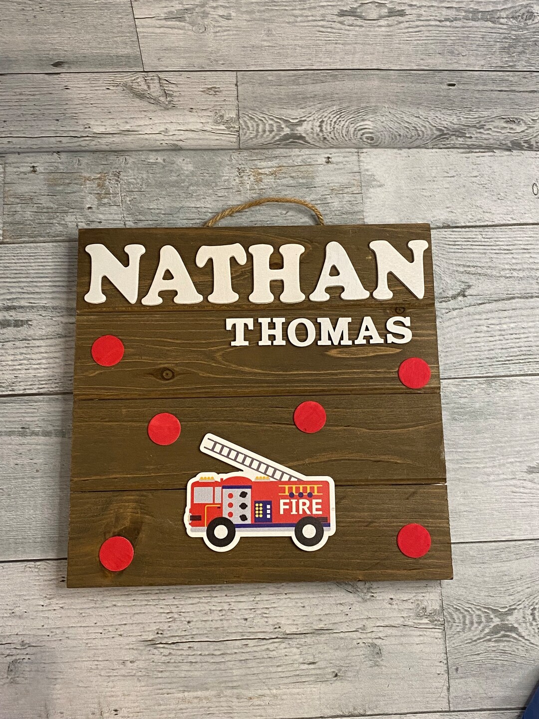 Fire Truck Name Door Sign for Boy Room Wall Decor Over Crib Nursery ...
