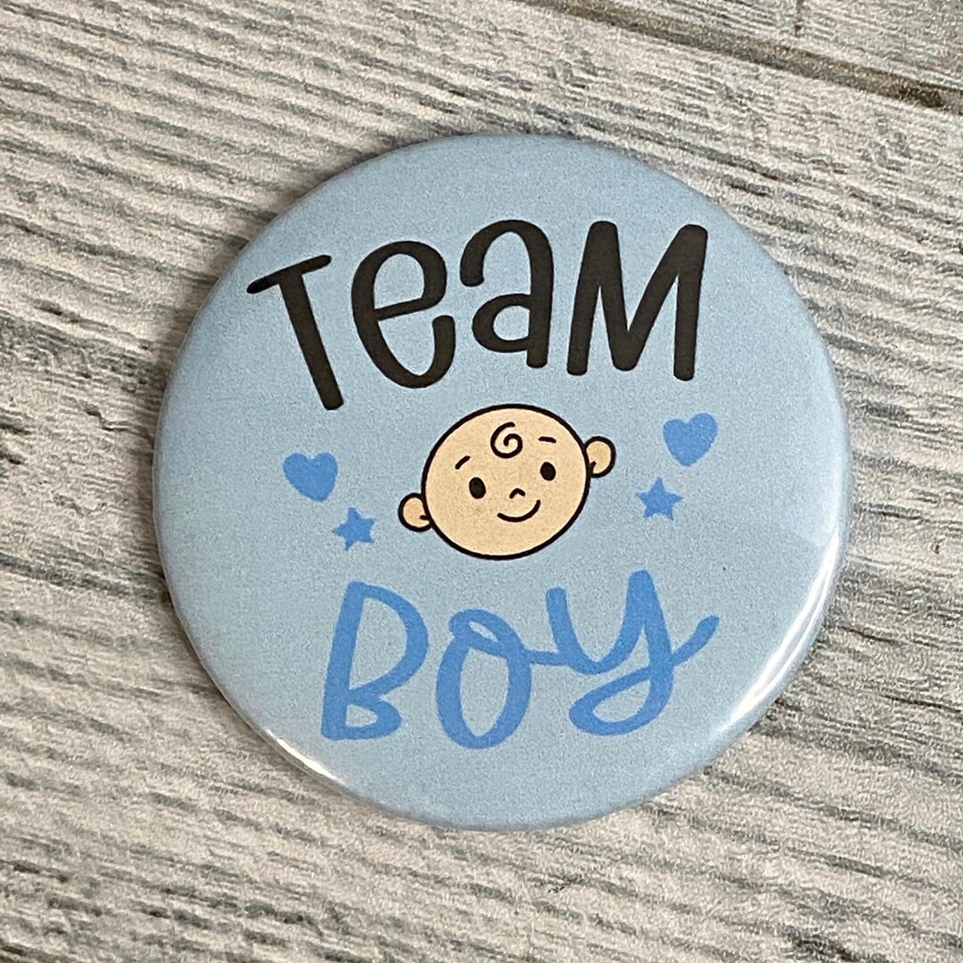 Gender Reveal Buttons Gender Reveal Pinback Team Girl Button Team Boy ...