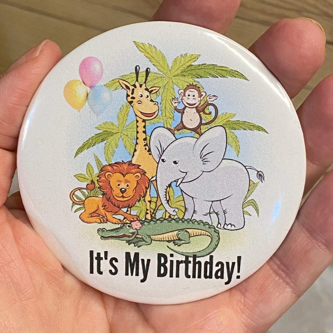 Zoo Birthday Pin Zoo Button Animal Birthday Kid Button Zoo Animal ...