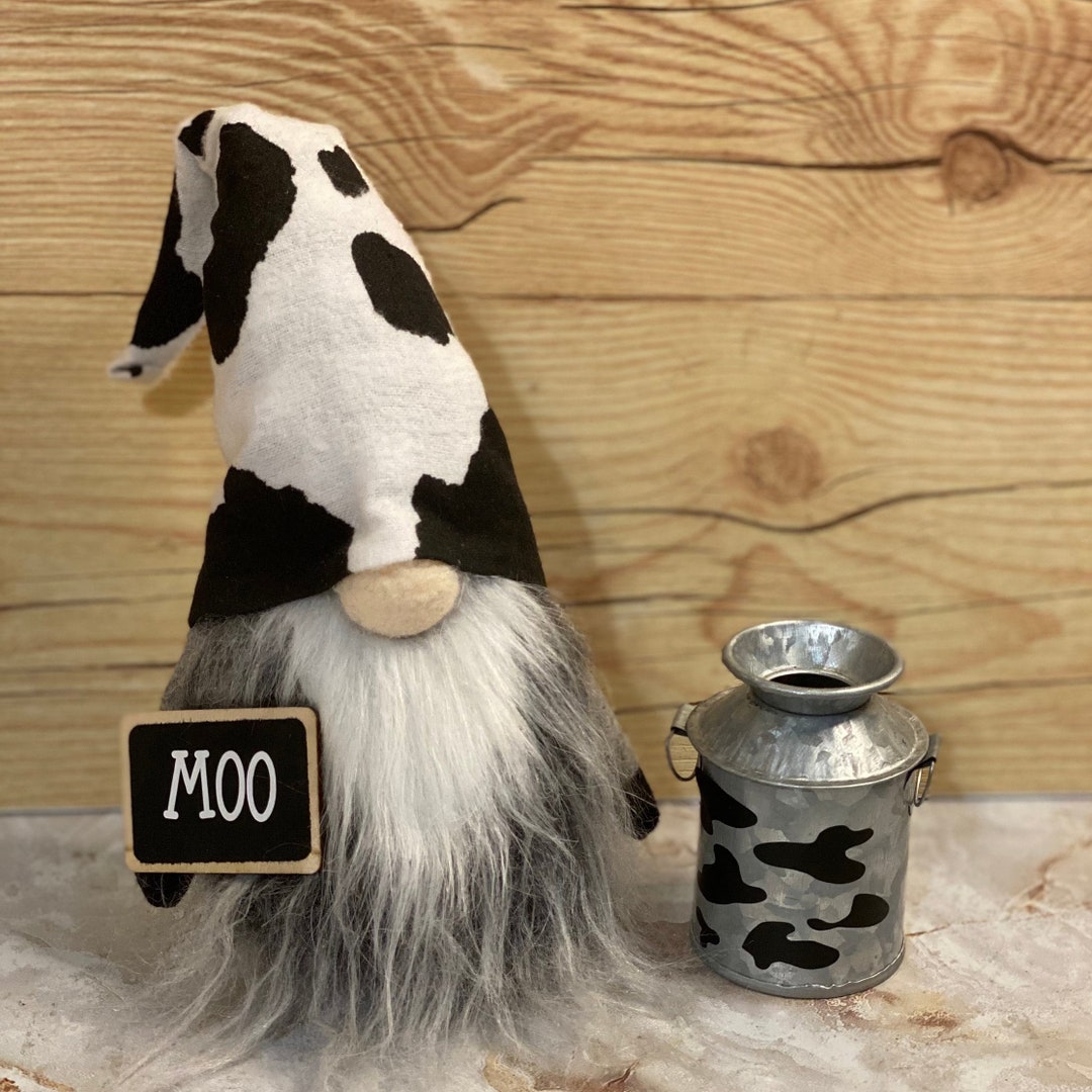 Gnome Cow Themed Gift Cow Lover Gift Cow Plush Collector Farm Tier Tray ...