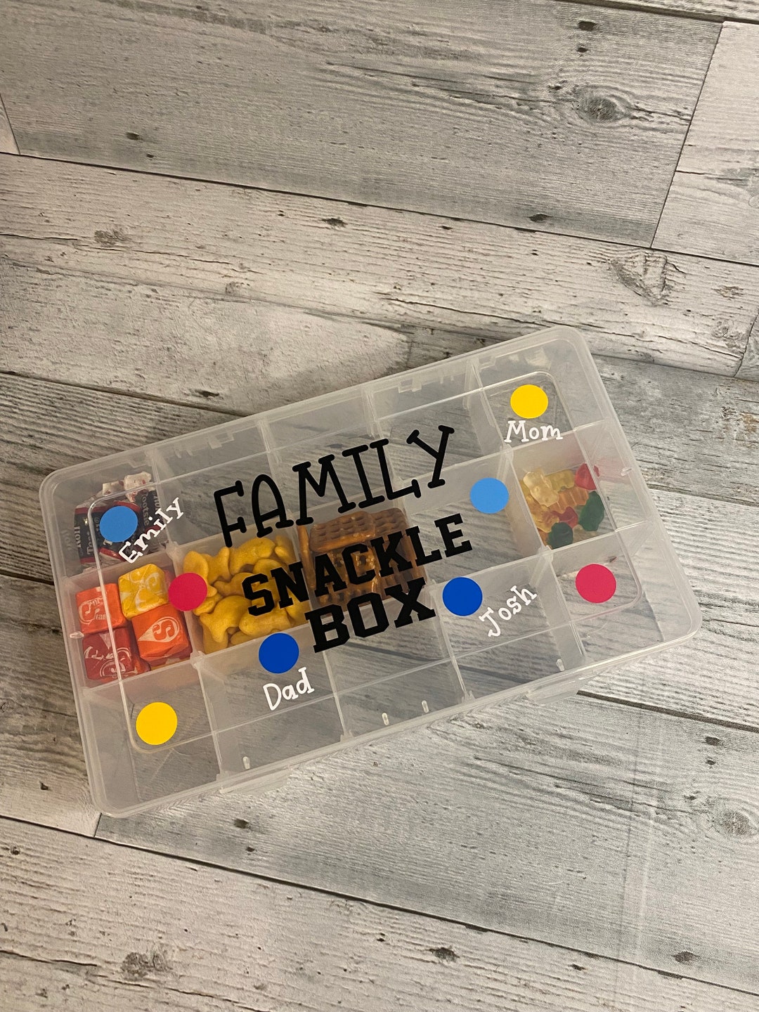 Personalizedfamily Snackle Box for Travel Box for Snacks Container for ...