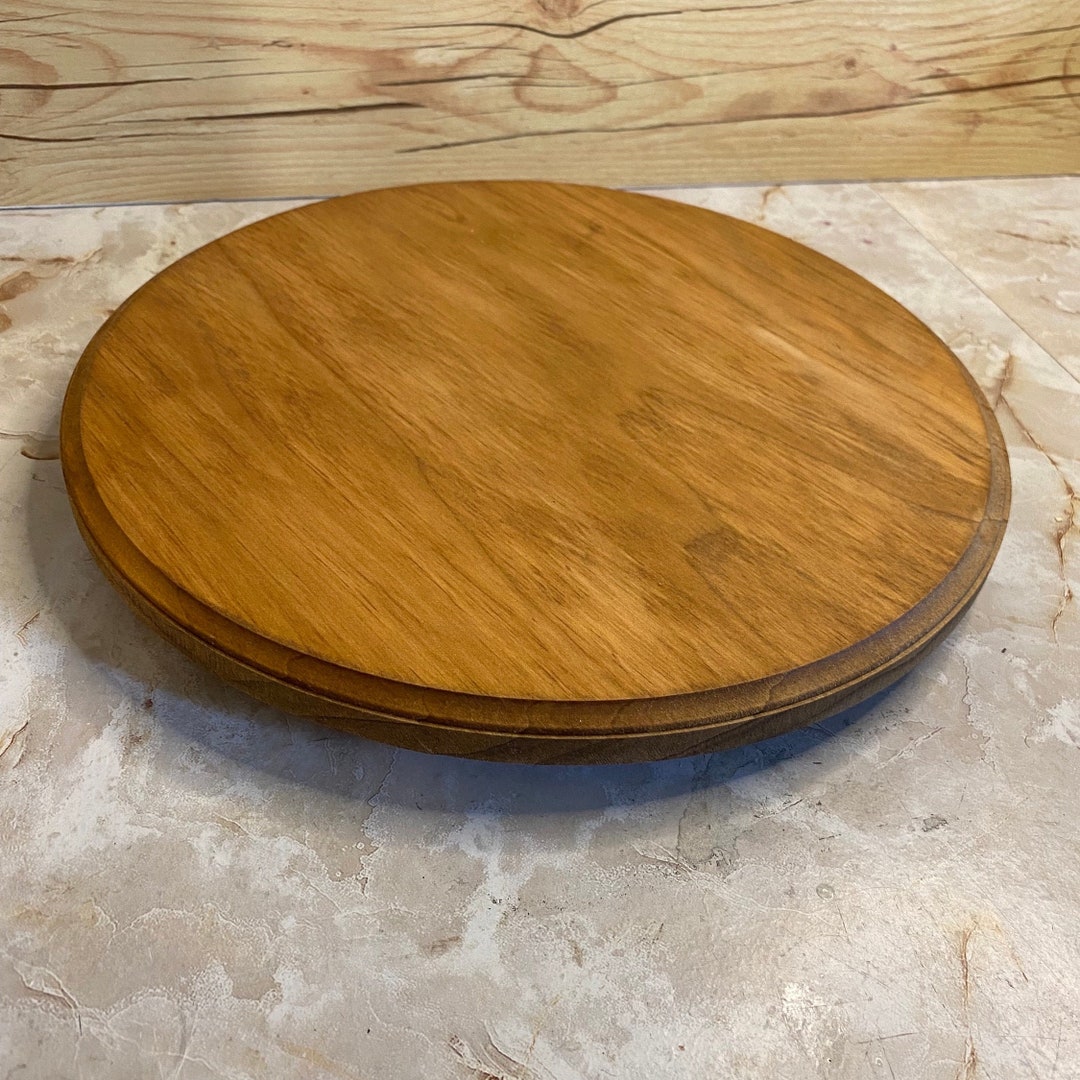 Lazy Susan Rotating Wood Centerpiece Light Stained Lazy Susan Kitchen ...