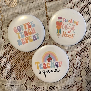 Teacher Button School Teacher Pin School Button First Day of School ...