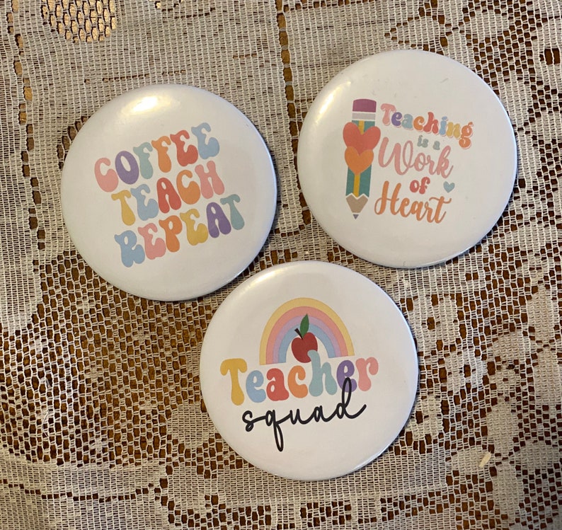 Teacher Button School Teacher Pin School Button First Day of School ...
