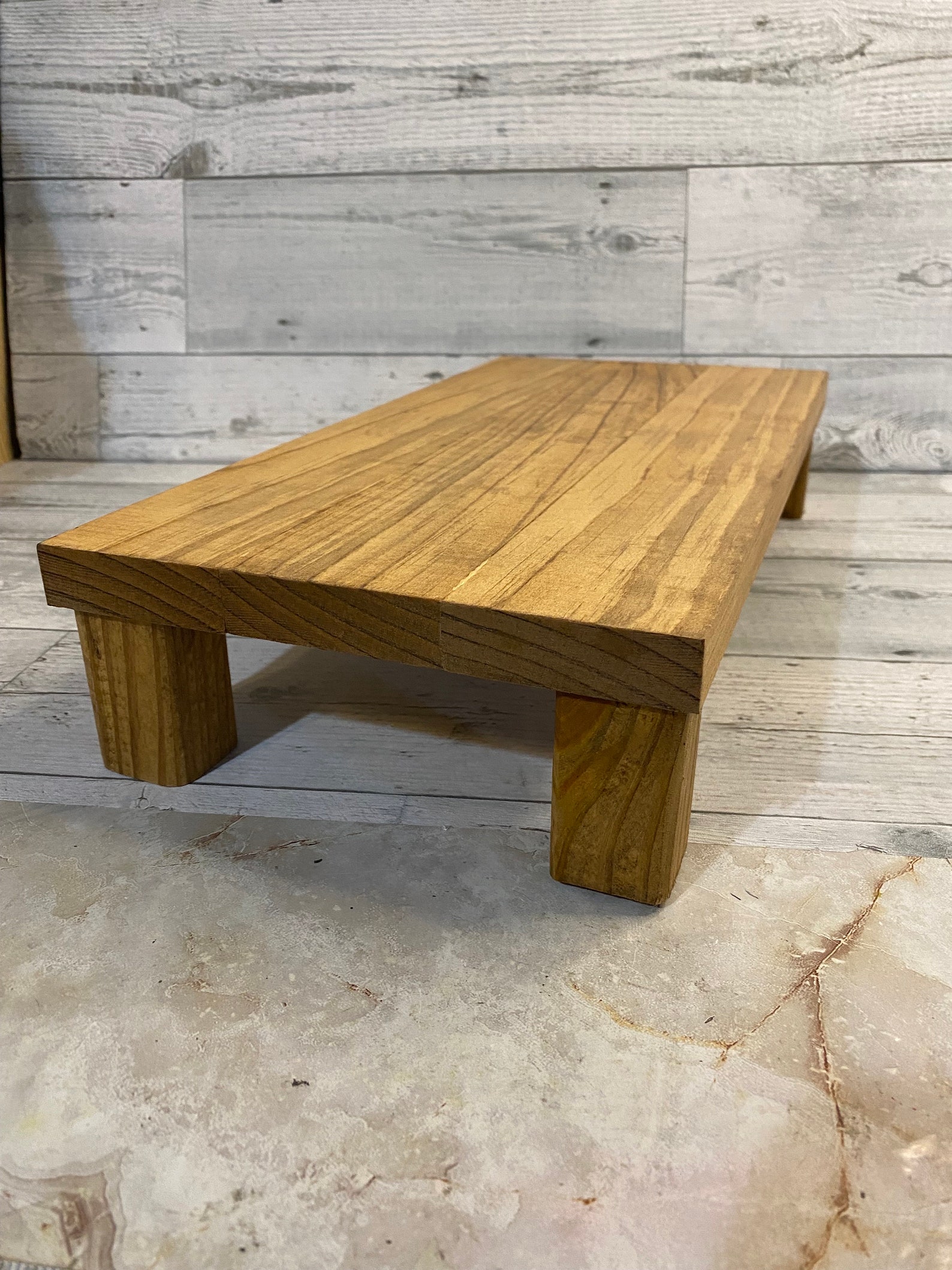 Wood Rectangular Long Kitchen Stand Table Display Kitchen Counter ...