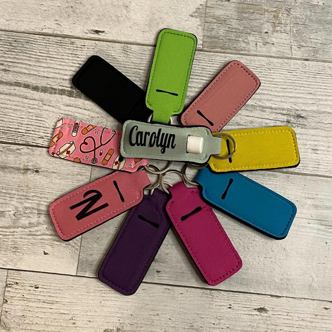 Personalize Keychain Chapstick Case Keychain Backpack Personalized Lip ...