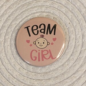 Gender Reveal Buttons Gender Reveal Pinback Team Girl Button Team Boy ...