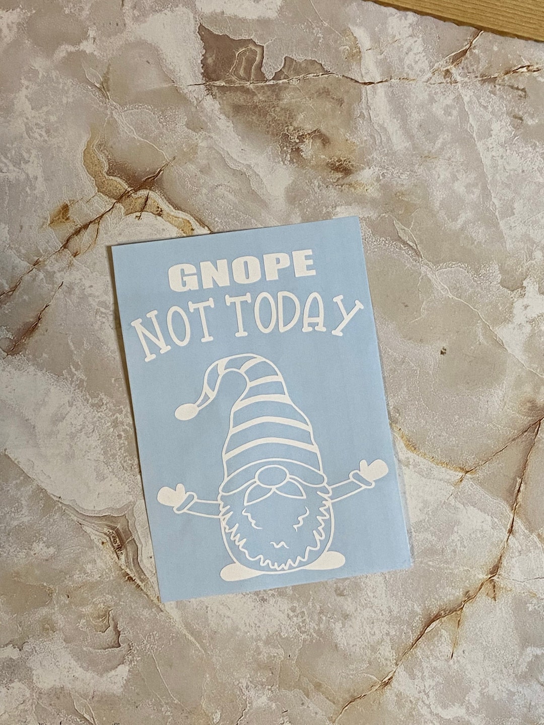 Gnome Decal, Gnope Not Today Decal, Funny Gnome Decal, Funny Car Decal ...