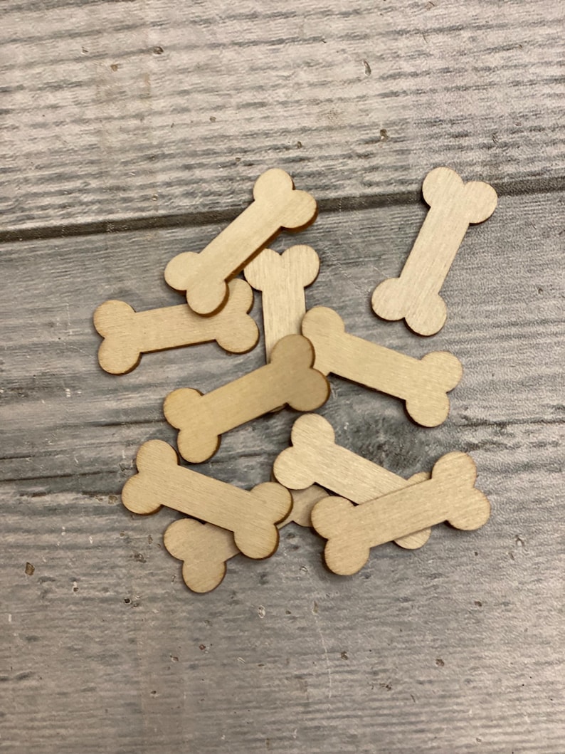 Mini Wood Cut Out Dog Bone Wood Cut Outs for Crafts for Table Decor ...