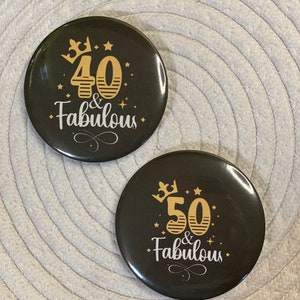 Button 50th Birthday Pinback 50 Birthday Pin Milestone Year Party ...