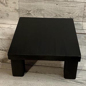 Tall Black Riser Square Riser With Tall Legs Pedestal Wood Pedestal ...