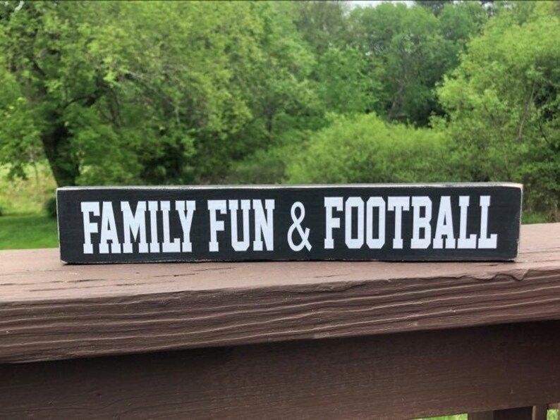 Football Wood Sign Family Fun & Football Sign Football Shelf - Etsy