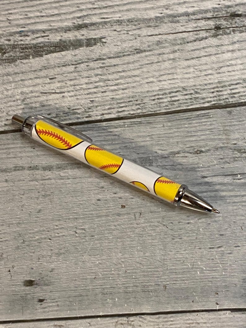 Softball Pen Gift Softball Coach Sport Lover Gift Ink Pen Black Custom ...