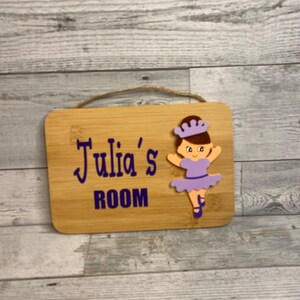 Dance Ballet Girl Room Door Sign Personalized With Child’s Name on Wood ...