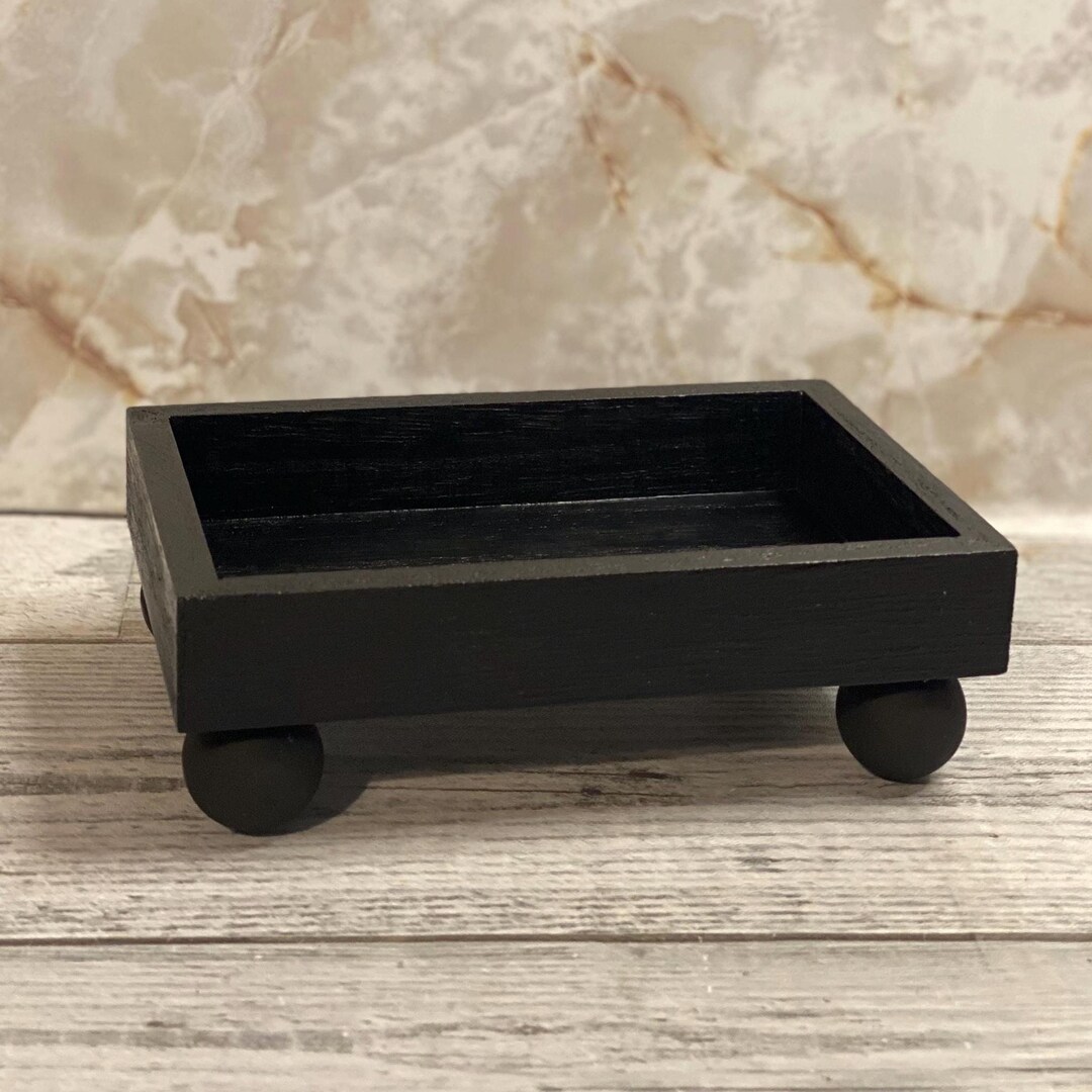 Mini Black Tray Black Small Tray for Candles Oils Salt and Pepper Tray ...