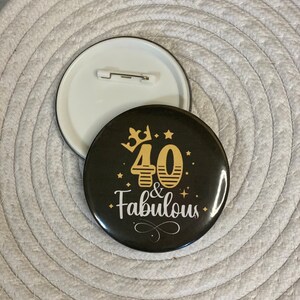 40th Birthday Pin Button for Birthday Girl 40th Birthday Pin Milestone ...