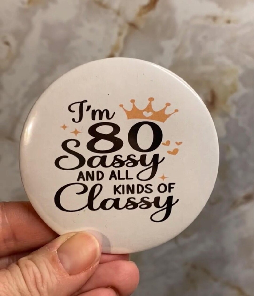 80th Birthday Pin Button 80 Birthday Pin Milestone Year Button 80 Sassy ...