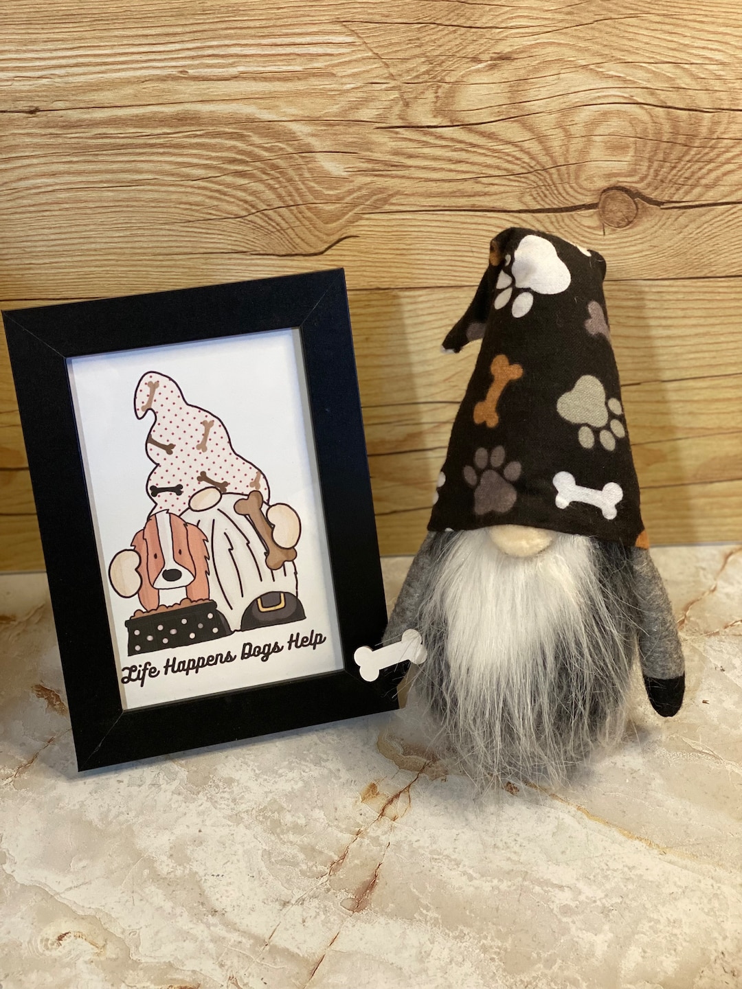 Dog Lover Gift Box Gnome Themed Gift Box With Dog Framed Print Gnome ...