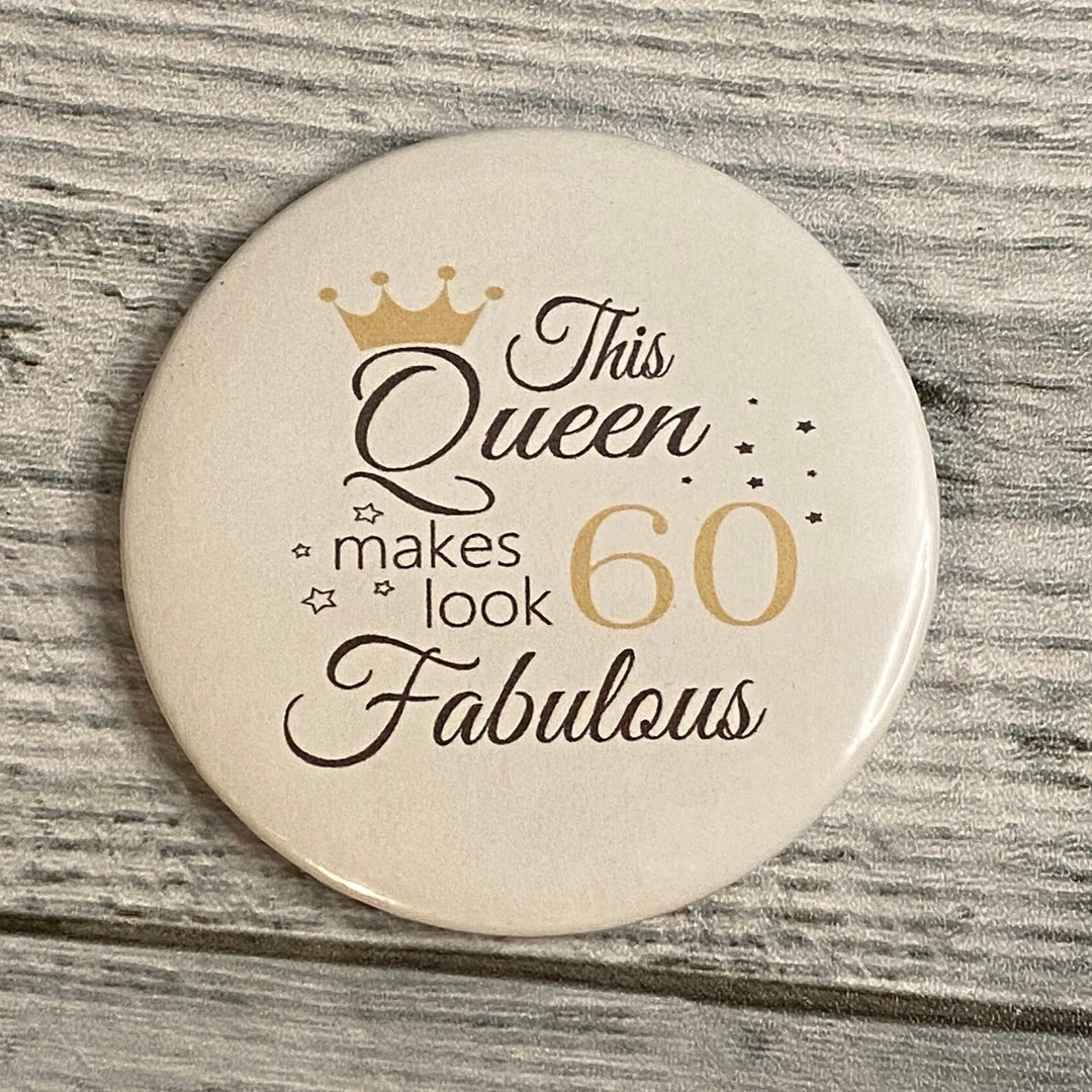 60th Birthday Button 60 Birthday Pin Milestone Year Button 60 and ...