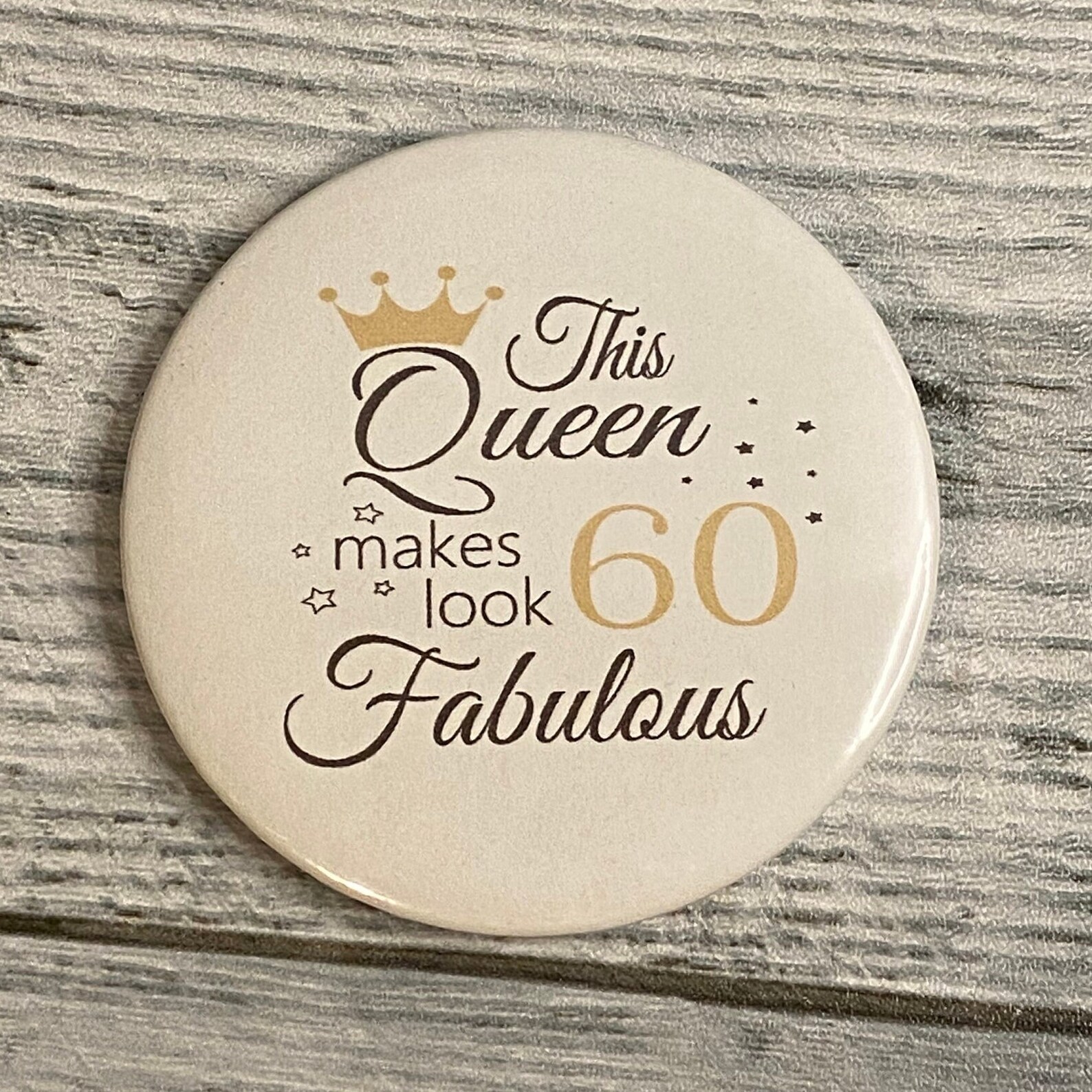 60th Birthday Button 60 Birthday Pin Milestone Year Button 60 and ...
