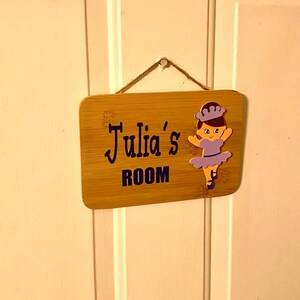 Dance Ballet Girl Room Door Sign Personalized With Child’s Name on Wood ...