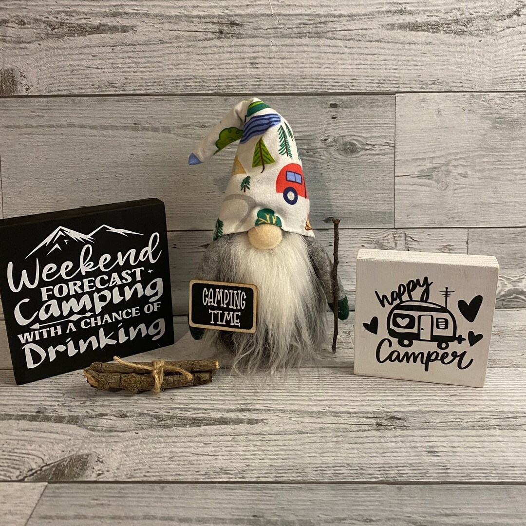 Camping Tier Tray Camping Gnome Bundle Camper Sign Weekend Forecast ...
