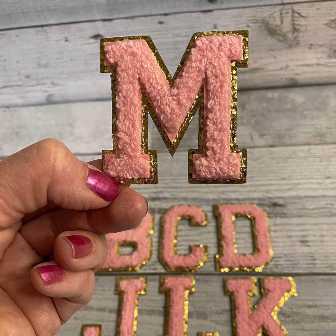 Chenille Letter Patch Self-adhesive Stick on Varsity Pink Letters With ...