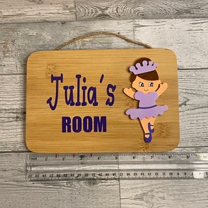Dance Ballet Girl Room Door Sign Personalized With Child’s Name on Wood ...