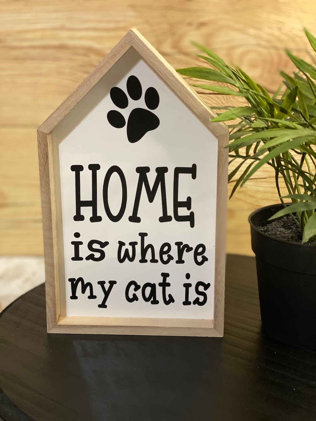 Cat Sign Home is Where My Cat is Sign Home Cat Sign Cat Theme Decor Cat ...