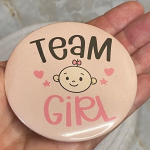 Gender Reveal Buttons Gender Reveal Pinback Team Girl Button Team Boy ...