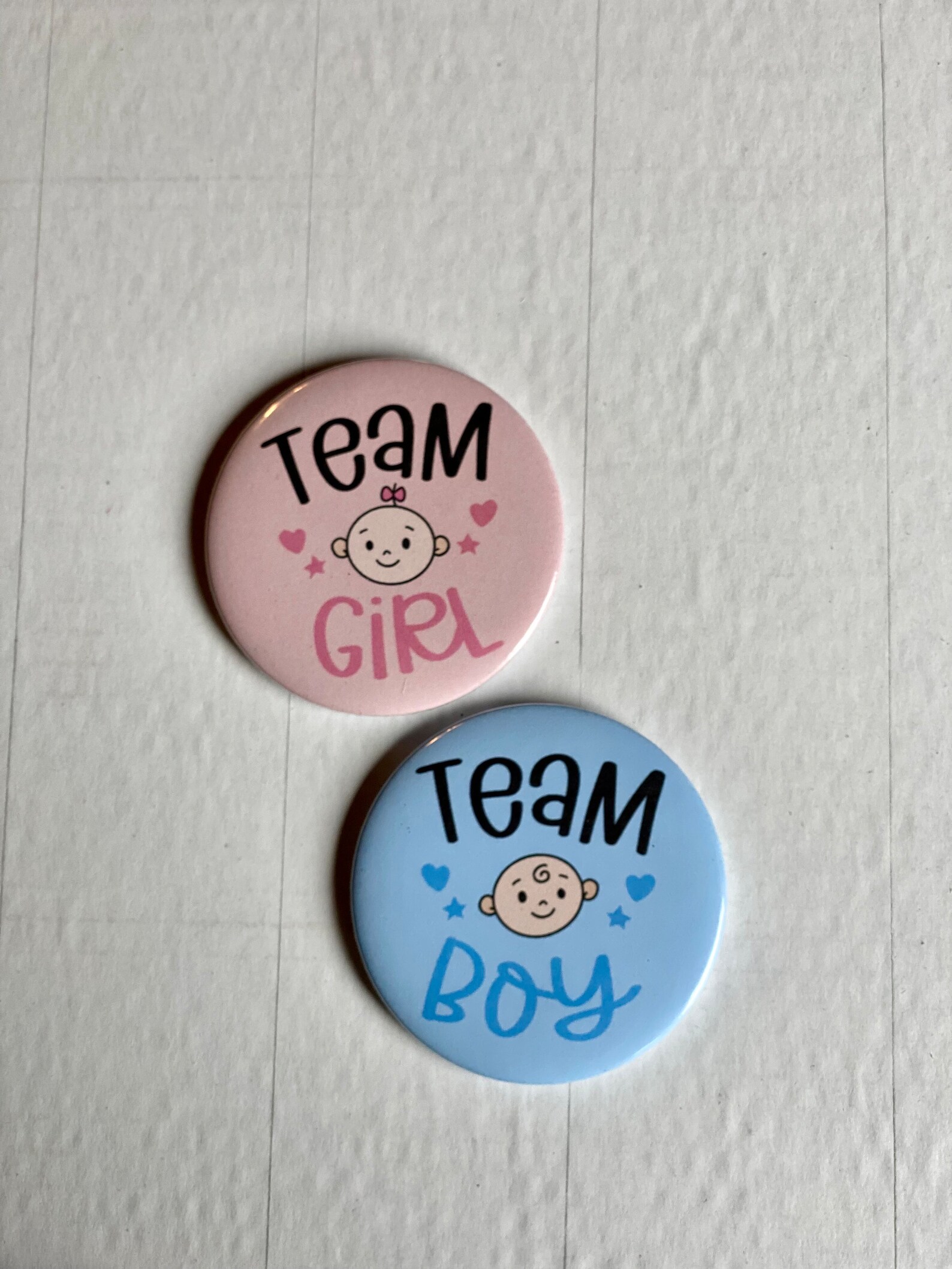 Gender Reveal Buttons Gender Reveal Pinback Team Girl Button Team Boy ...