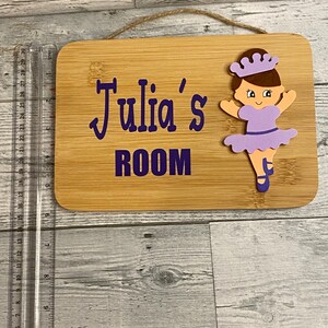 Dance Ballet Girl Room Door Sign Personalized With Child’s Name on Wood ...