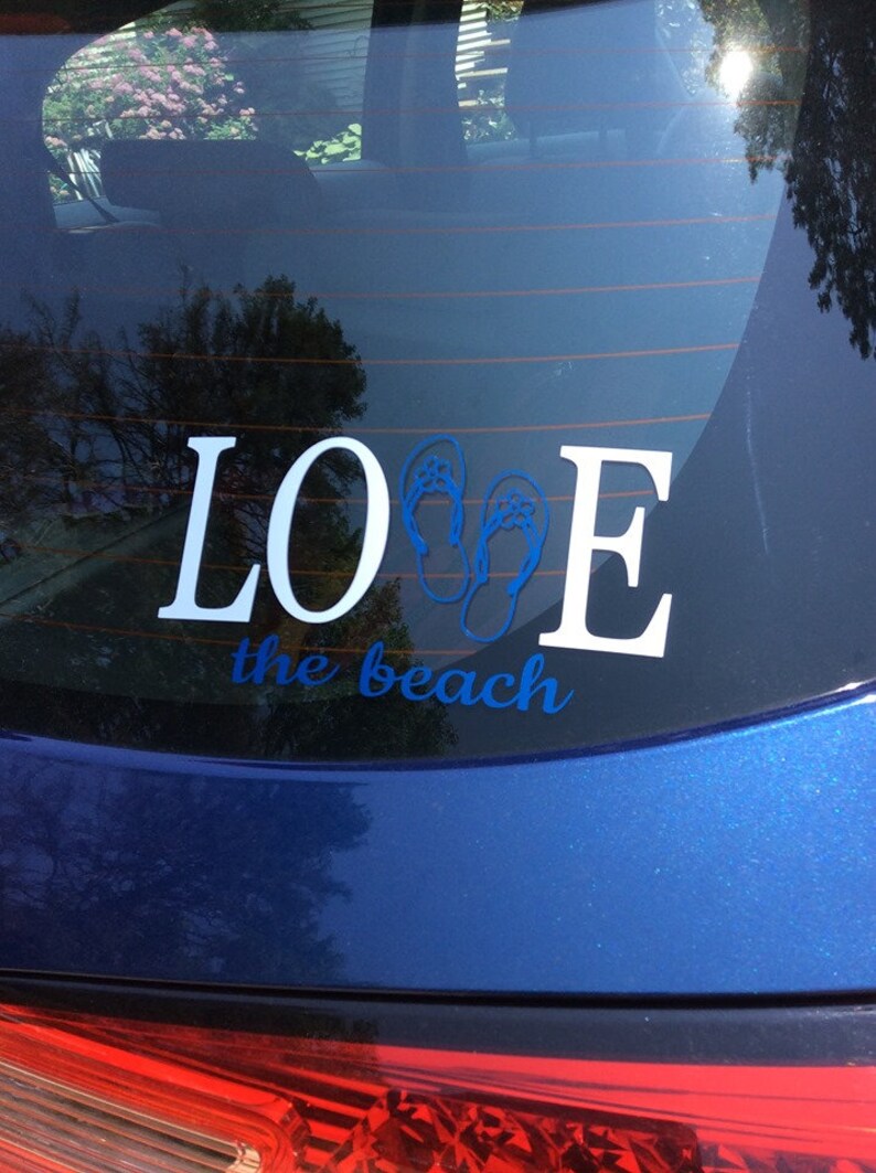 Beach Vinyl Decal Summer Fun Beach Car Decal. I Love the | Etsy