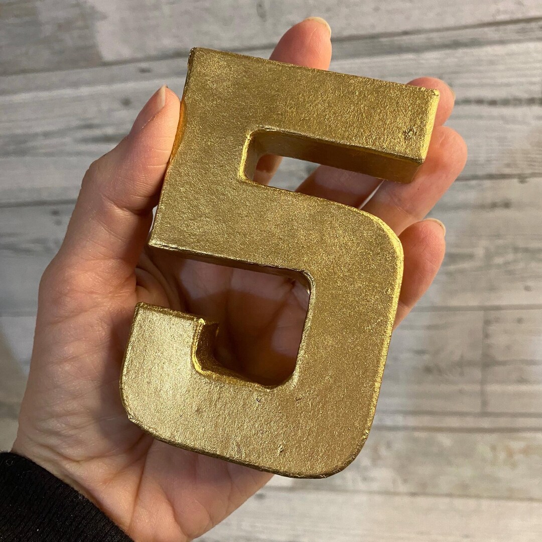 Number Gold Paper Mache for Milestone Birthday Party for Anniversary ...