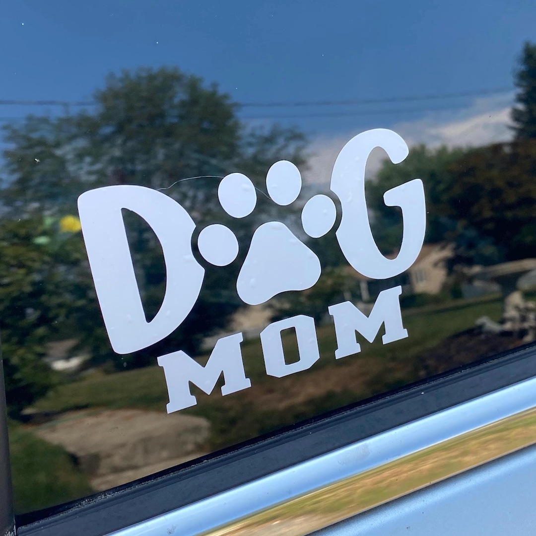 Dog Mom Decal Dog Mom Paw Vinyl Decal Dog Lover Decal Paw Print Car ...