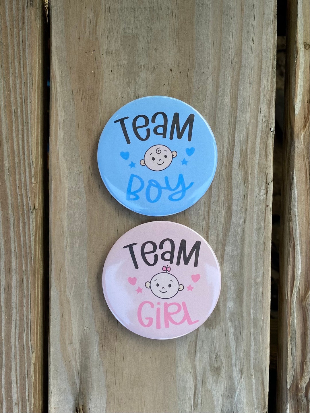 Gender Reveal Buttons Gender Reveal Pinback Team Girl Button - Etsy