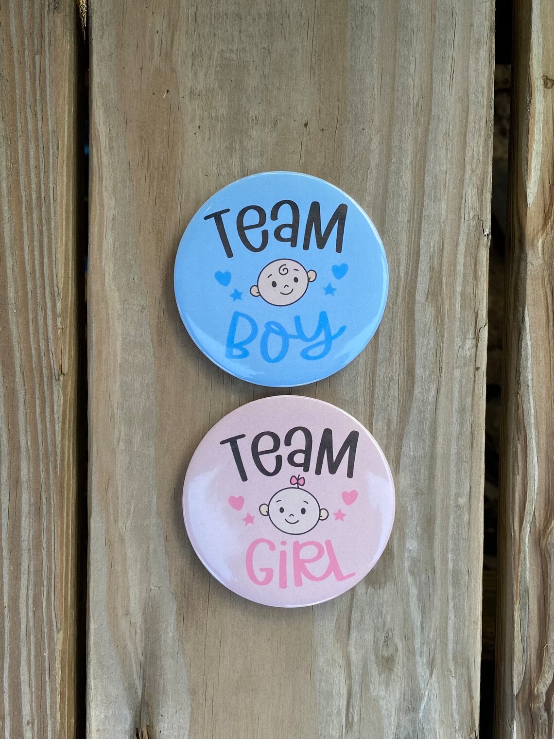 Gender Reveal Buttons Gender Reveal Pinback Team Girl Button Team Boy ...