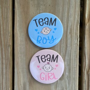 Gender Reveal Buttons Gender Reveal Pinback Team Girl Button Team Boy ...