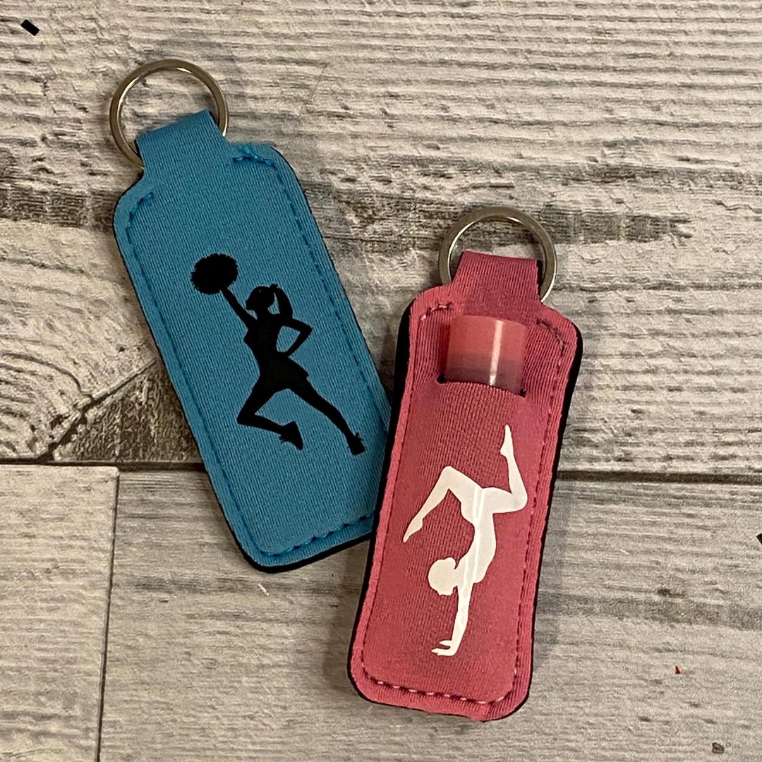 Personalized Keychain Chapstick Case Keychain for Cheer Comp Lip Balm ...