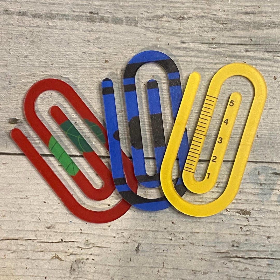 Jumbo School Paper Clip Personalize Ruler Theme Large Paper Clip Back ...
