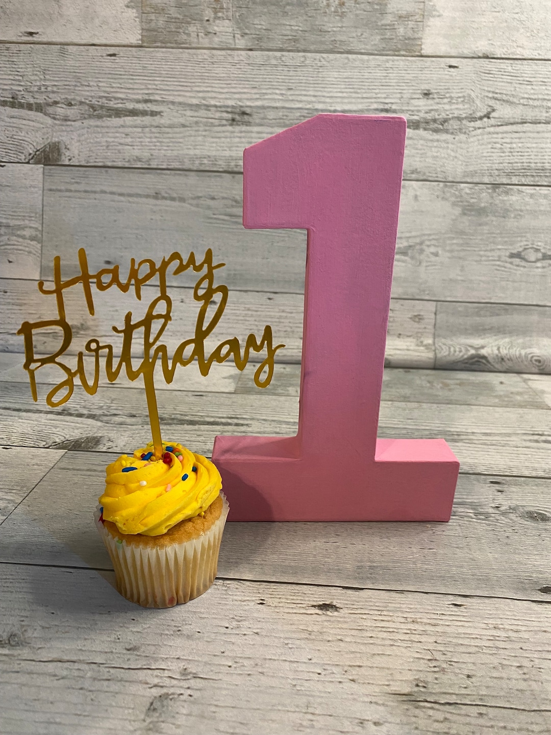 Photo Prop Birthday Number One Paper Mache for First Birthday Table ...