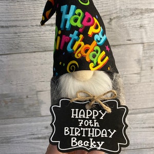 Happy Birthday Gnome Birthday Plush Gnome Tiered Tray Decor Birthday ...