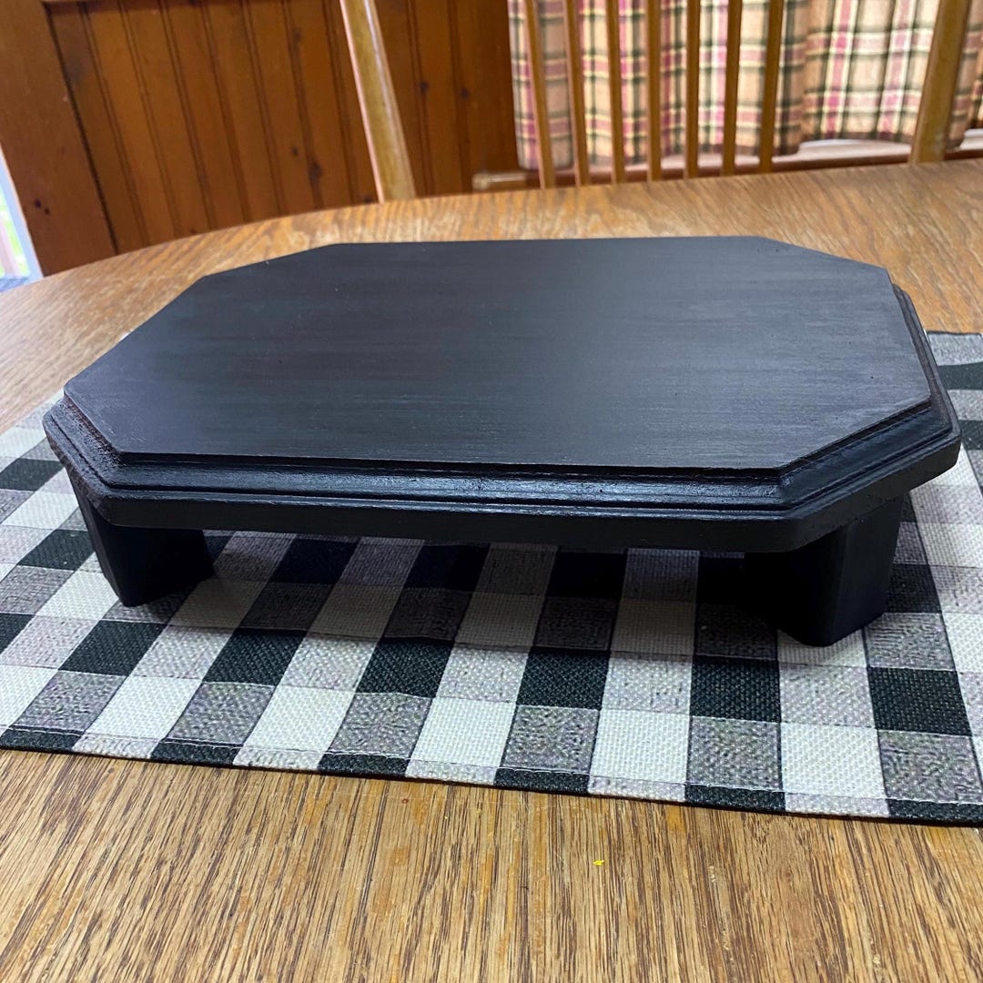 Black Large Wood Riser for Kitchen Table Centerpiece for Fruit Bowl ...