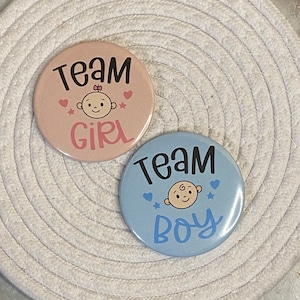 Gender Reveal Buttons Gender Reveal Pinback Team Girl Button Team Boy ...