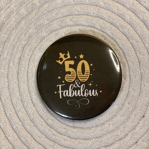Button 50th Birthday Pinback 50 Birthday Pin Milestone Year Party ...