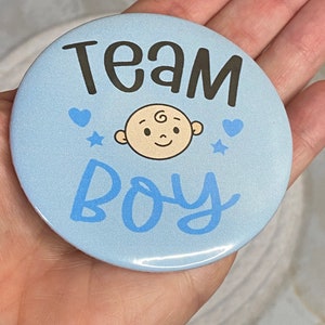 Gender Reveal Buttons Gender Reveal Pinback Team Girl Button Team Boy ...