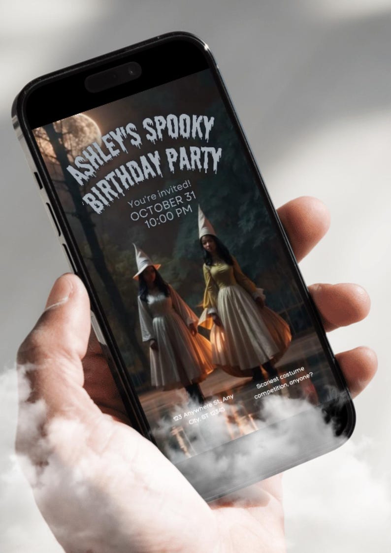 They Dance! Spooky Birthday Invitation, Witch Dance Video Invite ...