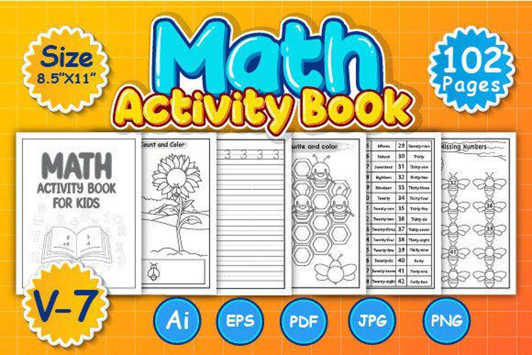 Math Activity Book for Kids - Etsy